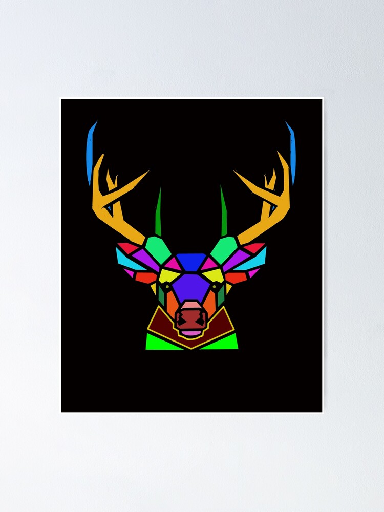 "Stag multi color" Poster for Sale by Regium-Bay | Redbubble