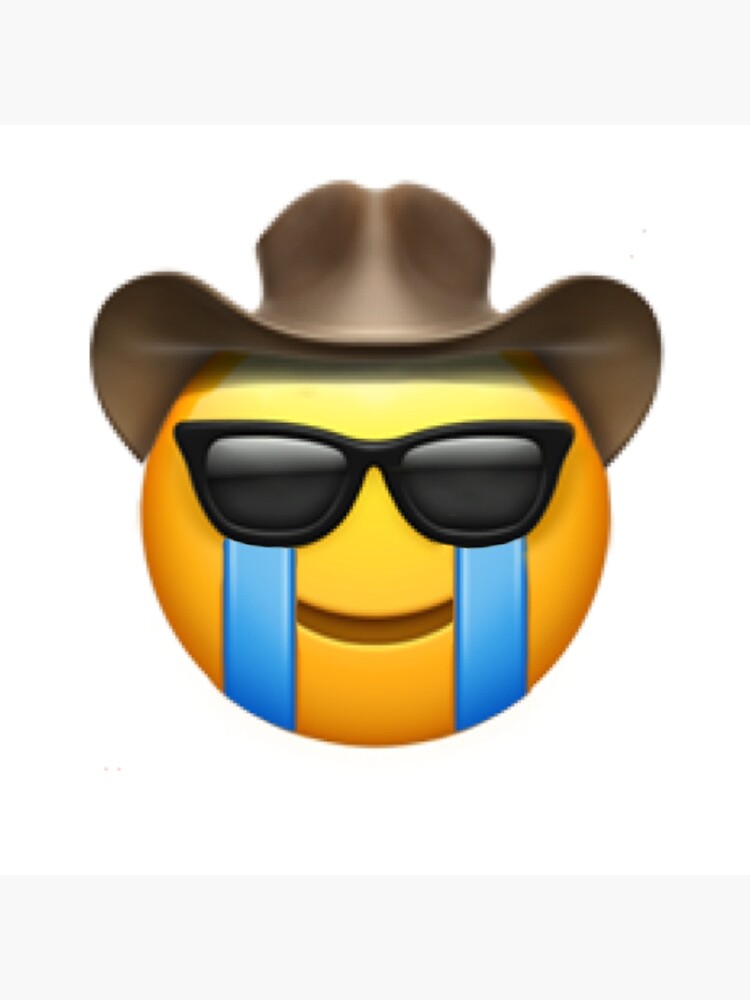 "Crying Cool Cowboy Emoji" Poster by WyntersStuff | Redbubble