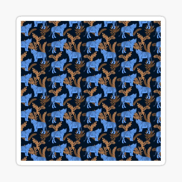 "Blue tigers" Sticker for Sale by SychEvaartist | Redbubble