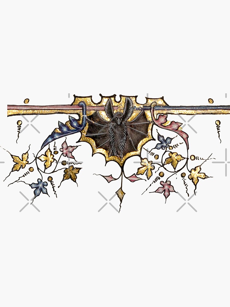 "Medieval Bat late 13th century" Sticker by ebrawne | Redbubble