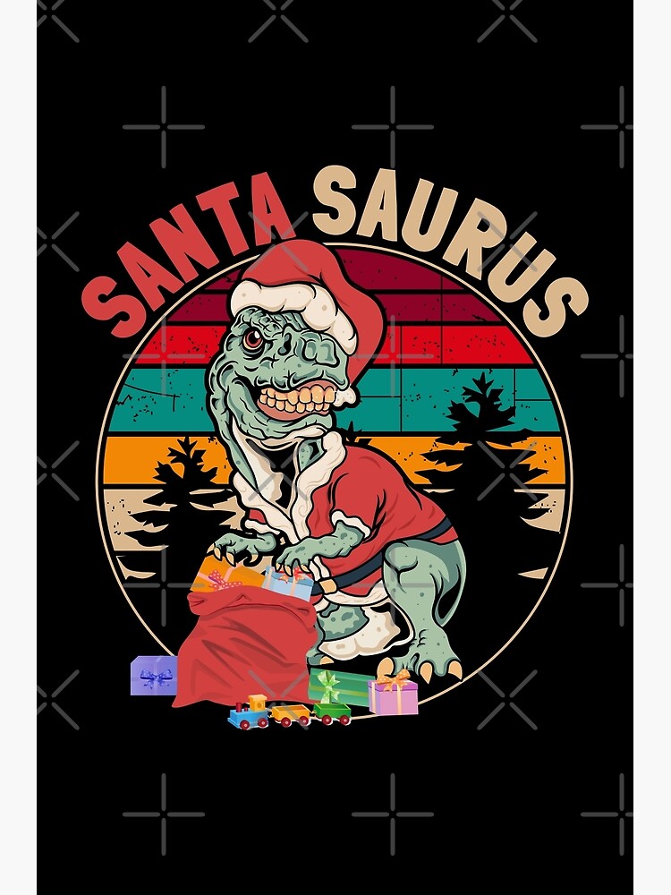 Poster « Santa Saurus Christmas T-Rex Dinosaure de Noël pour les ...