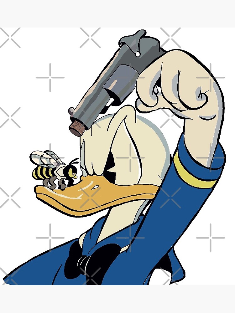 "aggresive donald duck " Sticker for Sale by gaiadesanctis | Redbubble