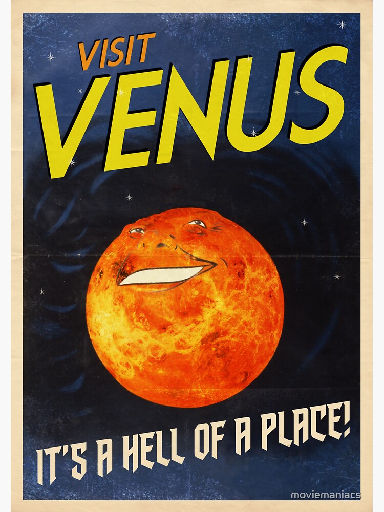 "Visit Venus - Travel Poster" Sticker by moviemaniacs | Redbubble