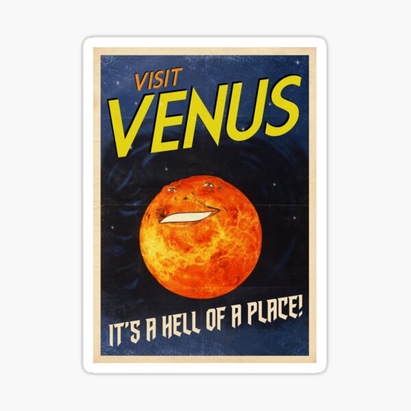 "Visit Venus - Travel Poster" Sticker by moviemaniacs | Redbubble