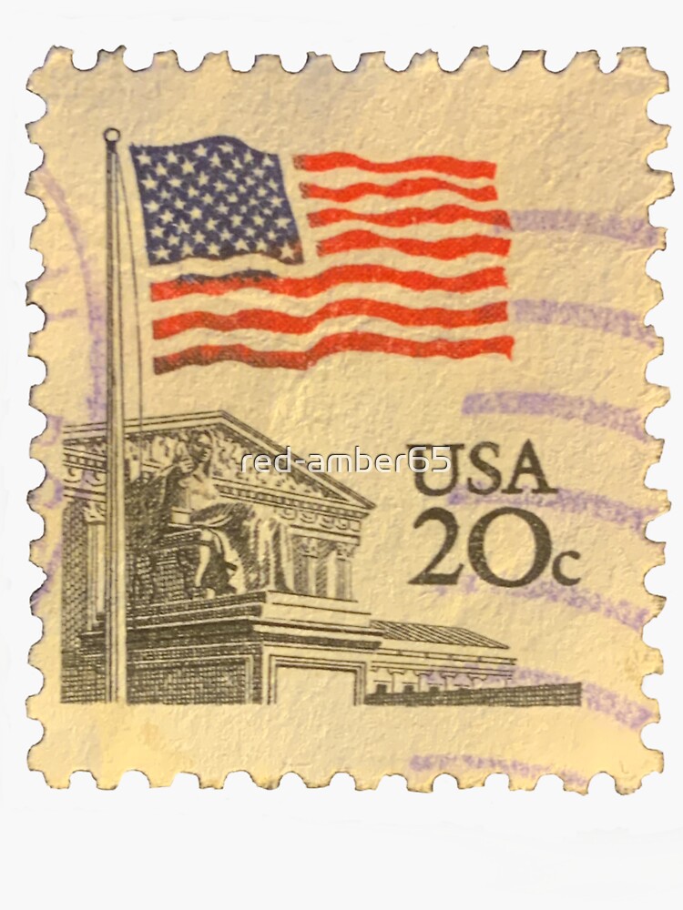 " Vintage USA Flag 20c Postage Stamp" Sticker for Sale by red-amber65 ...