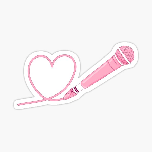 "Pink Microphone" Sticker for Sale by Moschiorini | Redbubble