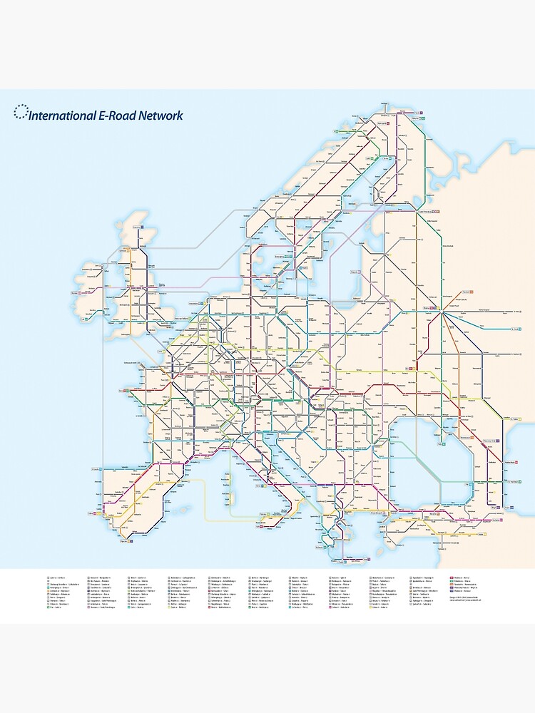 Lámina fotográfica «European E-Road Network como un mapa del metro» de ...