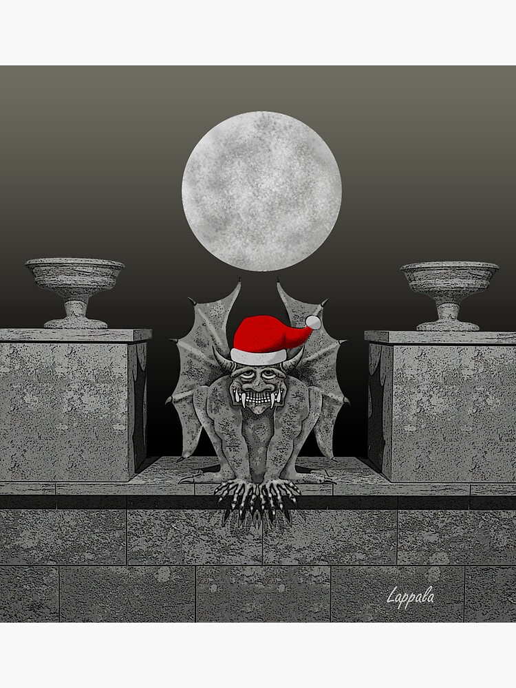 "Christmas Gargoyle" Sticker for Sale by EricLappala | Redbubble