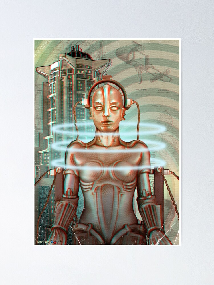 " Metropolis Robot Anaglyph 3d pop-art illustration" Poster by 3dPopArt ...