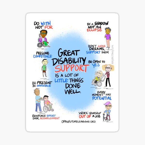 "Great Disability Support" Sticker for Sale by benjamindrew | Redbubble
