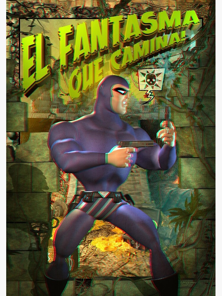 " Fantasma (ThePhantom) Anaglyph 3d pop-art illustration (version 1 ...