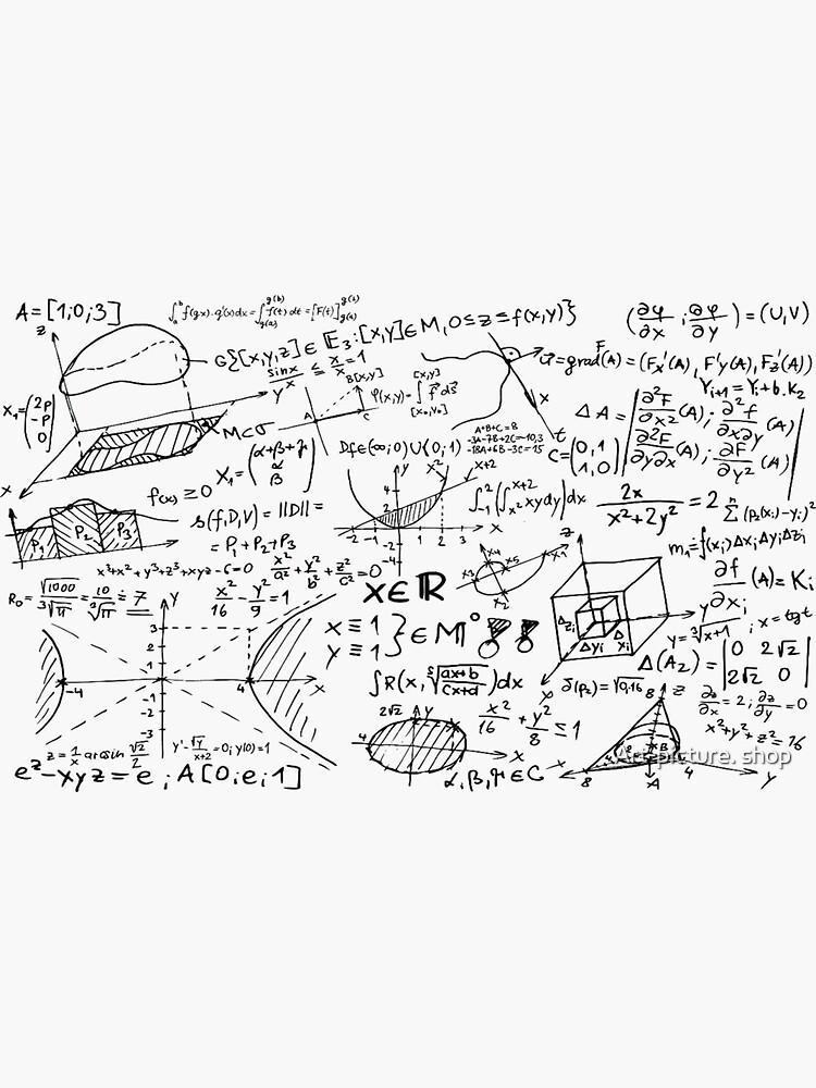 "Mathematics, algebra, geometry, equations .." Sticker for Sale by ...