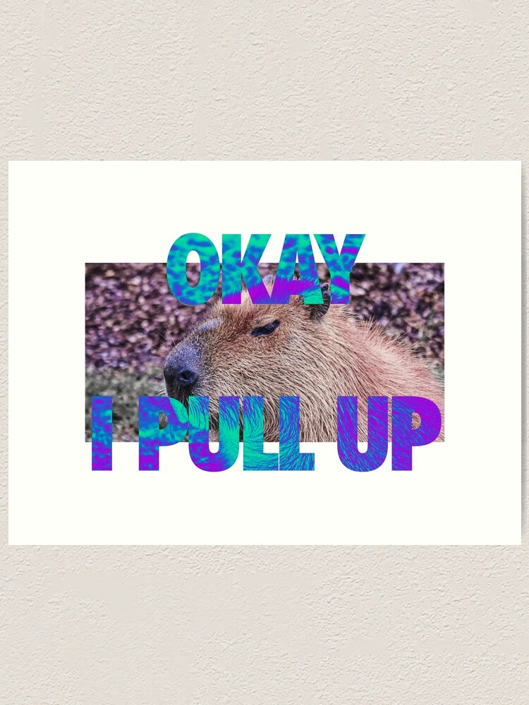 "Okay I Pull Up Capybara Meme" Art Print for Sale by zestyfiretruck ...