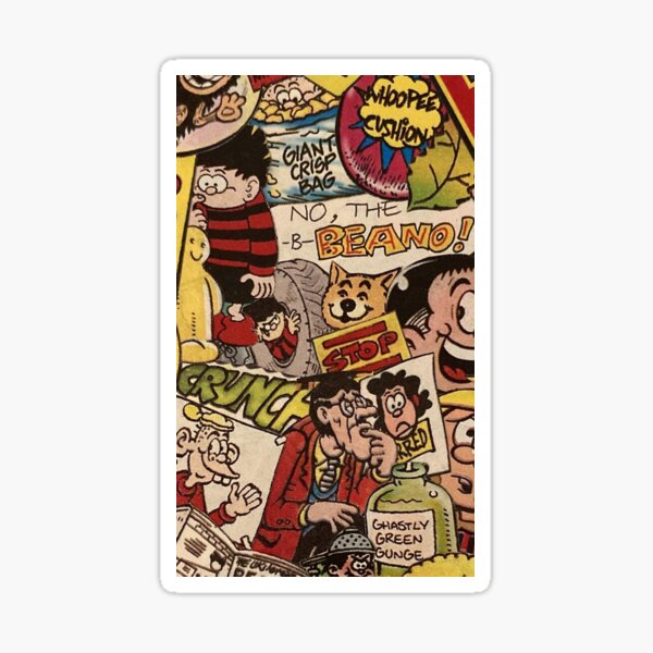 "Beano Collage" Sticker by EdithKGrissom | Redbubble