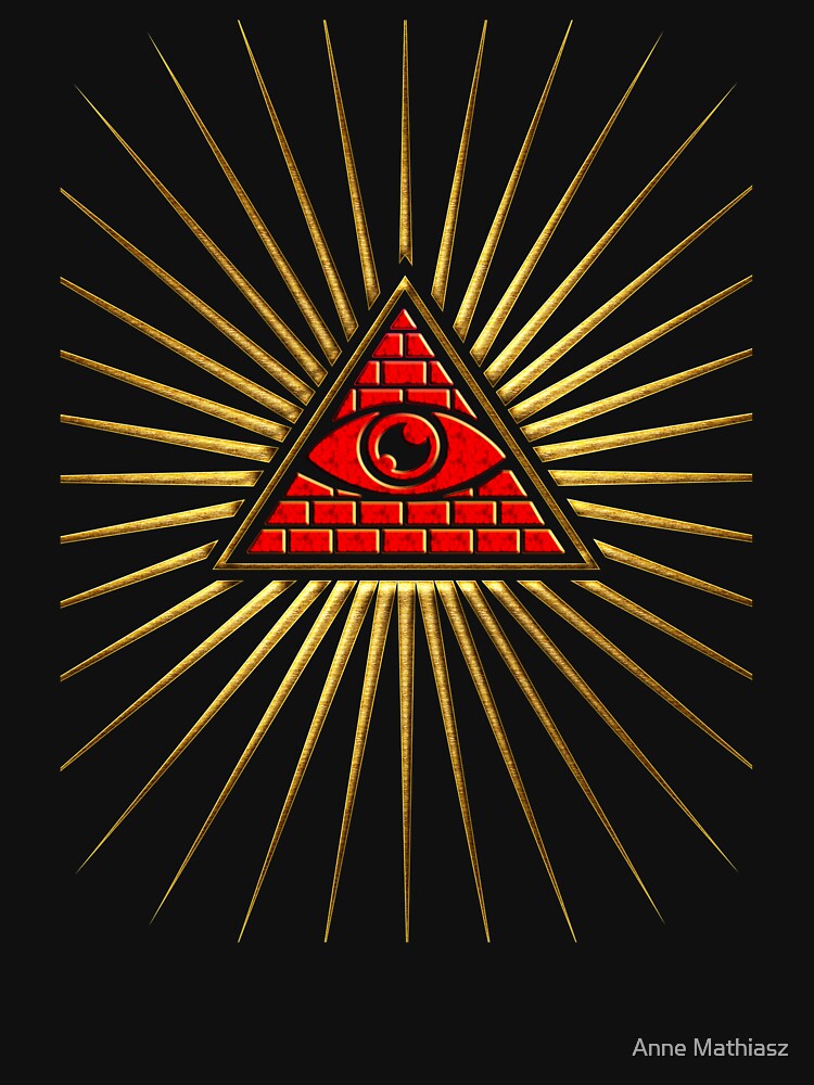 "All Seeing Eye, Providence, Triangle, Pyramid, Fire, Flames" T-shirt ...