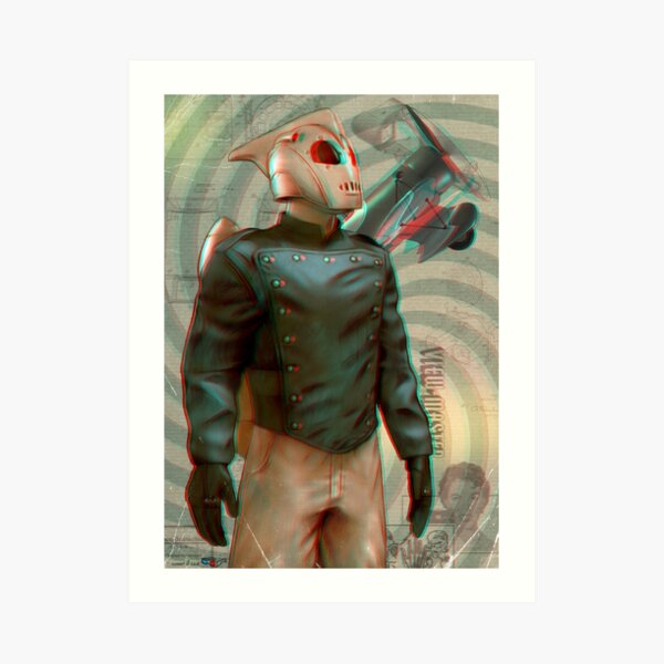 " Rocketeer Anaglyph 3d pop-art illustration" Art Print for Sale by ...