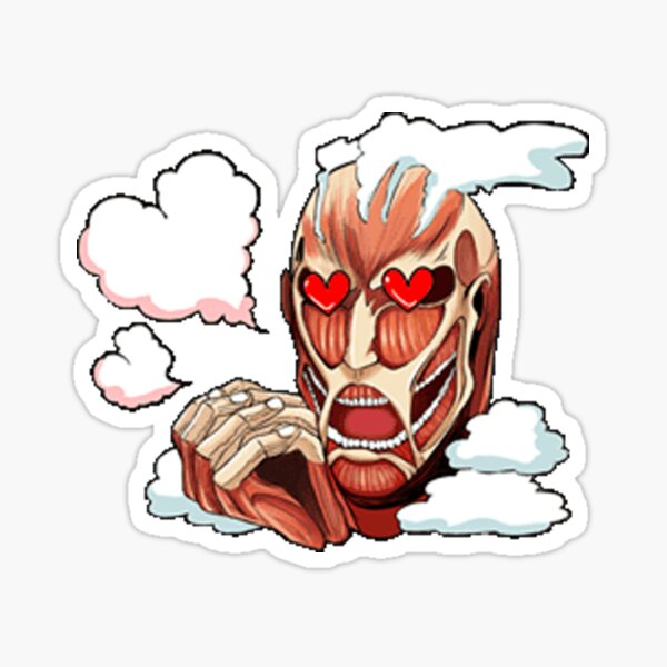 "Titan Colossal Attack On Titan (SnK) Funny Design" Sticker for Sale by ...