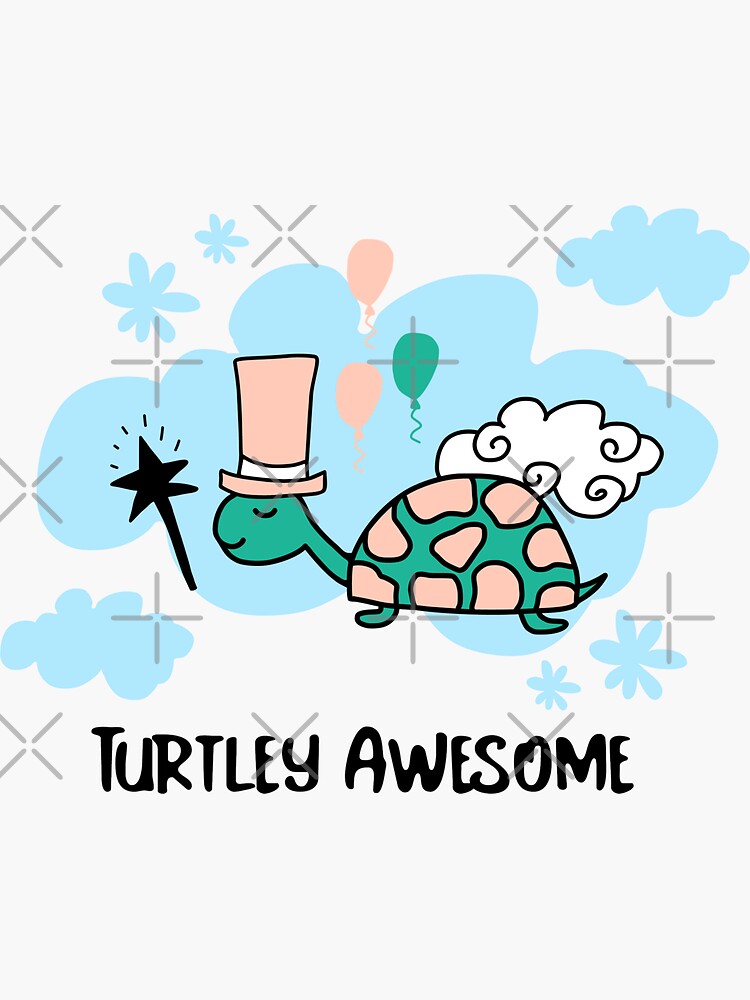 "Turtley Awesome" Sticker by Sunset-1 | Redbubble