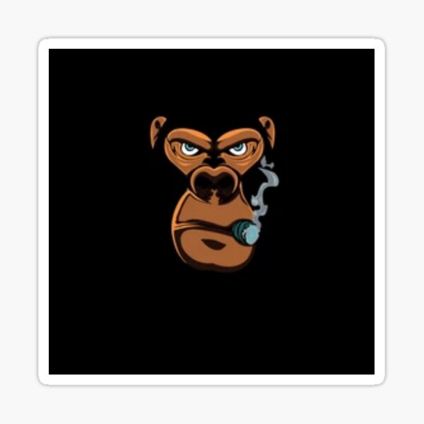"Smoking monkey" Sticker by Maurizius | Redbubble