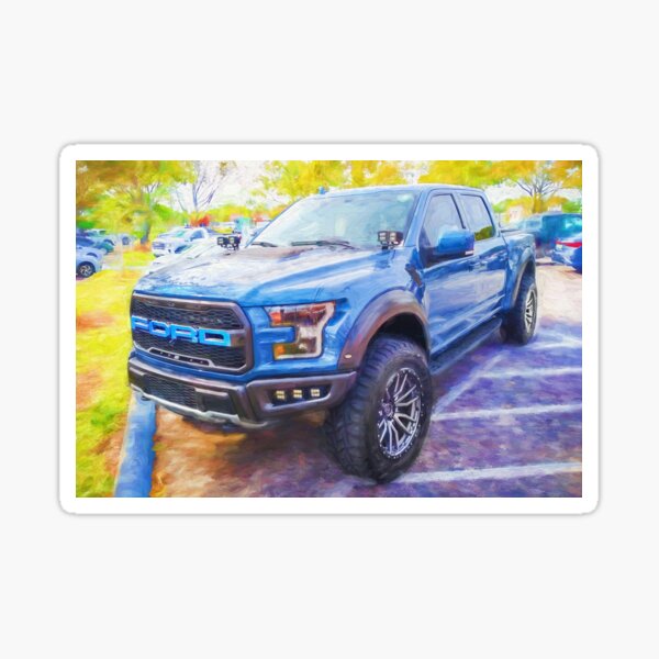 "2019 Ford Blue F-150 Raptor" Sticker by RichFrancoCars | Redbubble