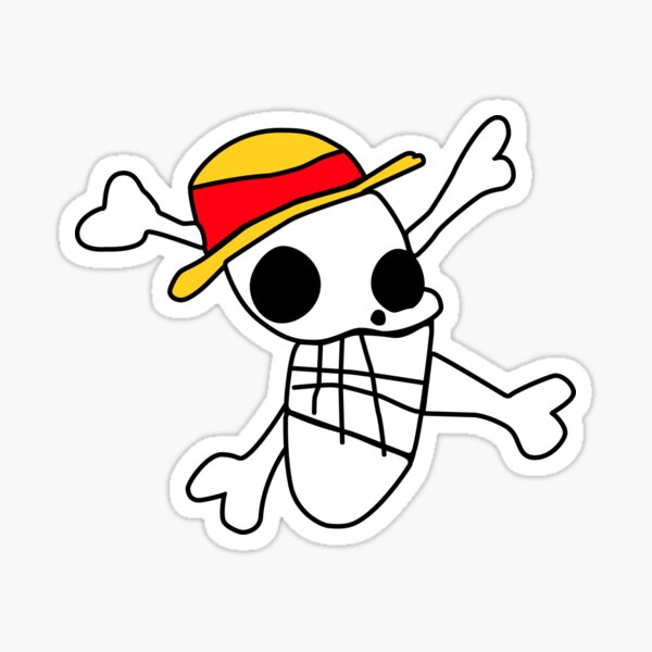 "Straw hat draw by straw hat skull flag" Sticker by Floating12 | Redbubble