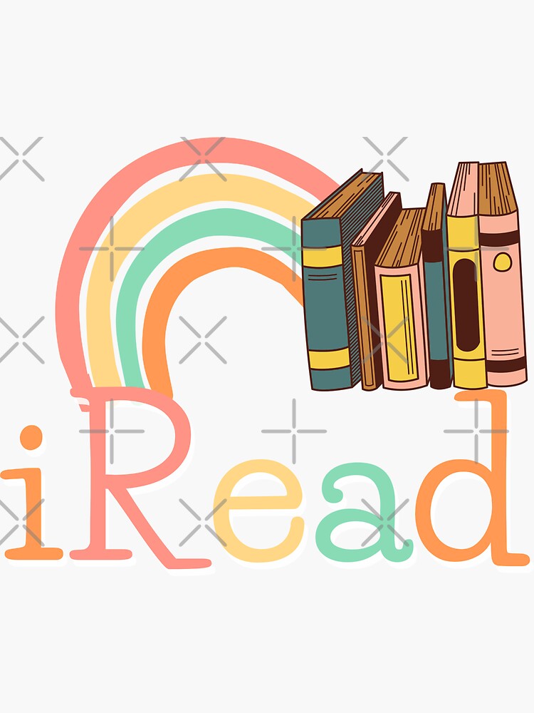 "iRead. I Read. Reading Slogan for Book Lovers" Sticker for Sale by ...