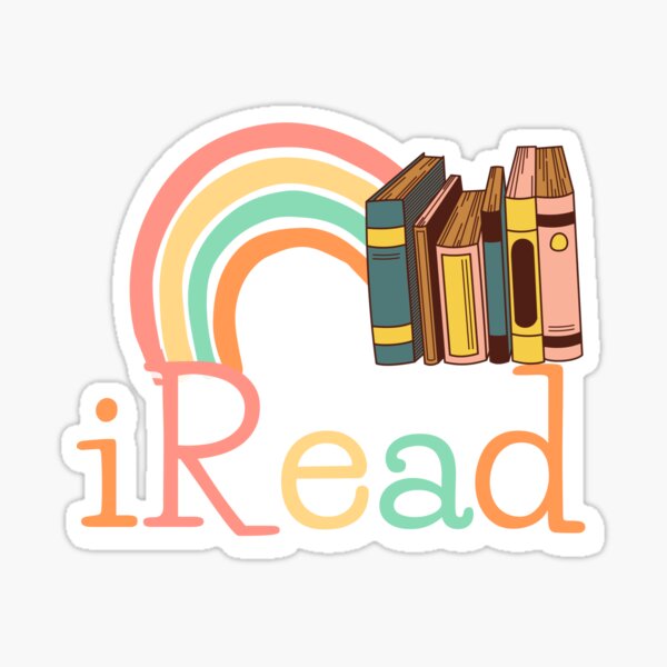 "iRead. I Read. Reading Slogan for Book Lovers" Sticker for Sale by ...