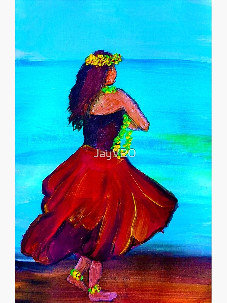 "Hawaiian hula dancer - acrylic painting art" Poster for Sale by JayV20 ...