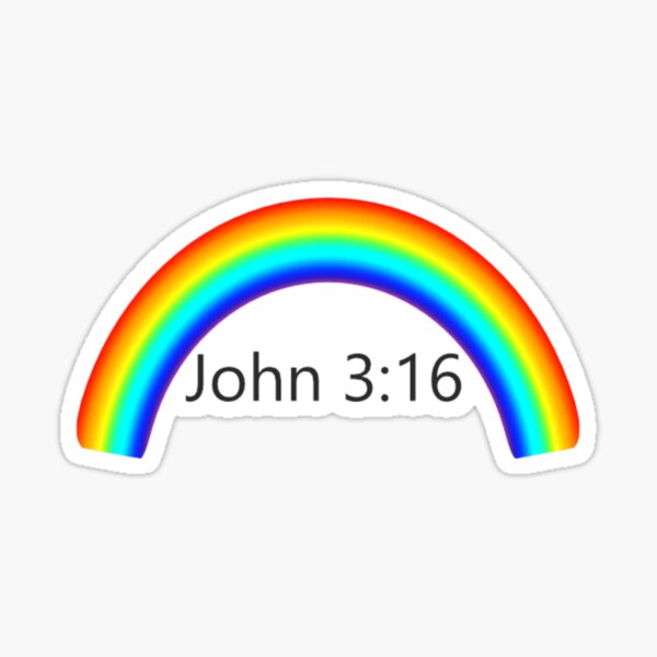 "Rainbow John 3: 16" Sticker for Sale by CalSpirit1 | Redbubble