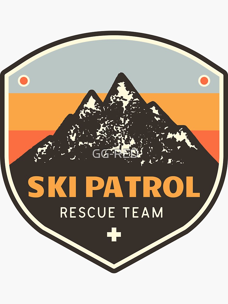 "Ski Patrol Badge Winter Ski Resort Skiing Tourist" Sticker by GG-RED ...