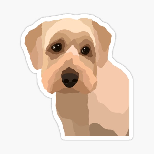 "Cockapoo Dog Portrait Digital Illustration" Sticker for Sale by ...
