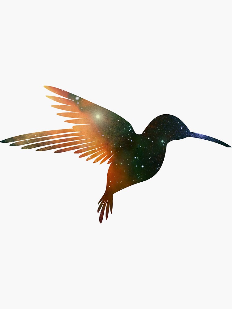 "Galaxy Hummingbird on White Background" Sticker by MR-T0AST | Redbubble