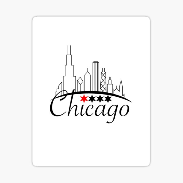 "Chicago Skyline" Sticker by sillikiwi-art | Redbubble