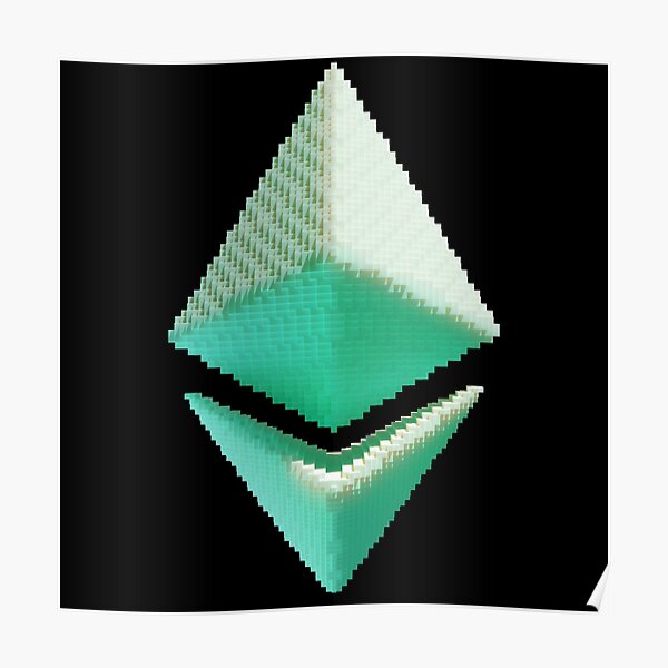 "Ethereum diamond logo in voxel style - mint green" Poster for Sale by ...