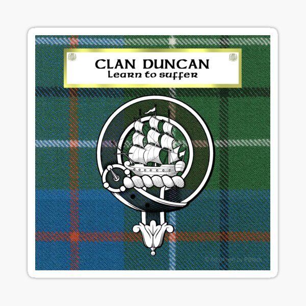 "Clan Duncan Tartan, Badge and Motto" Sticker for Sale by ...