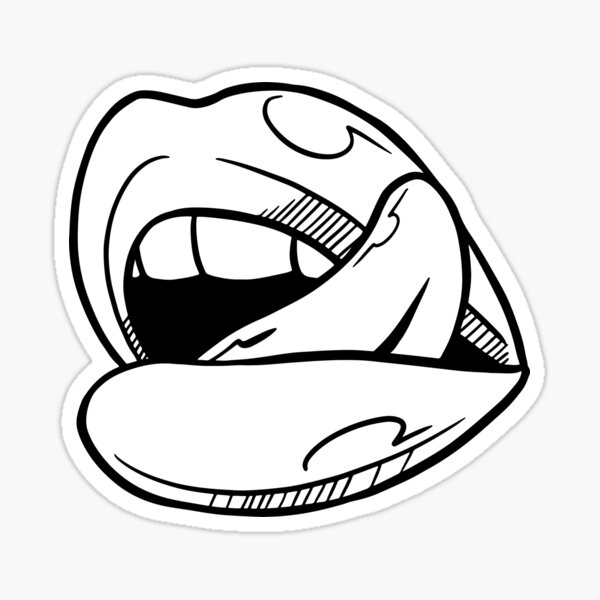 "LIPS LICKING " Sticker by Ryan2me | Redbubble