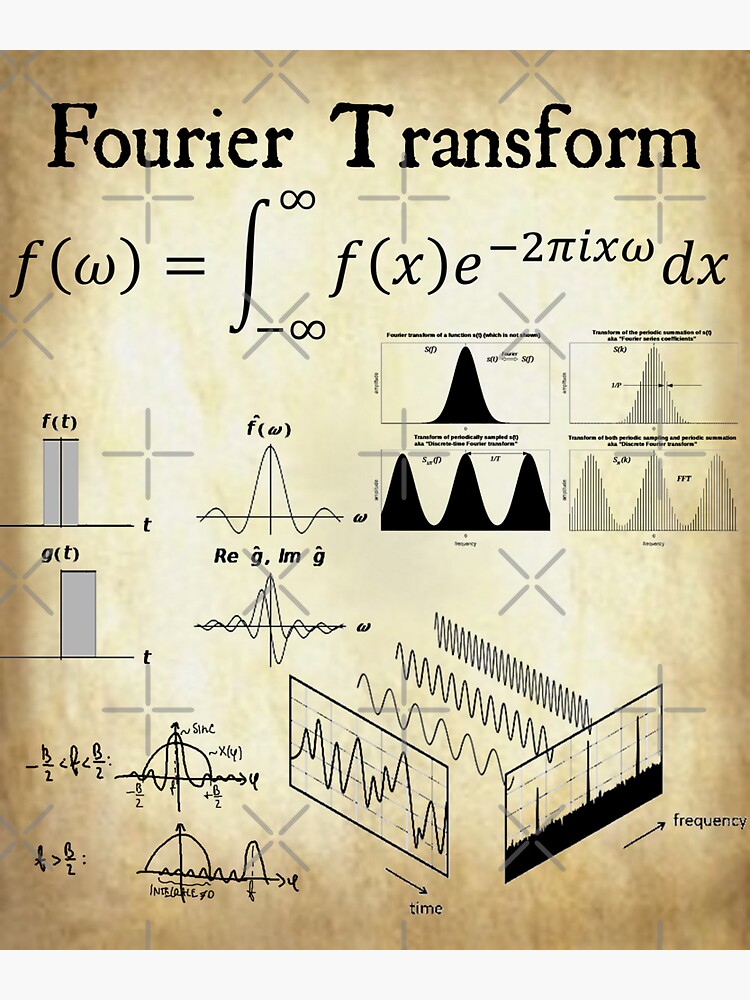 Sticker « Analyse du signal d'onde de transformée de Fourier Vintage ...
