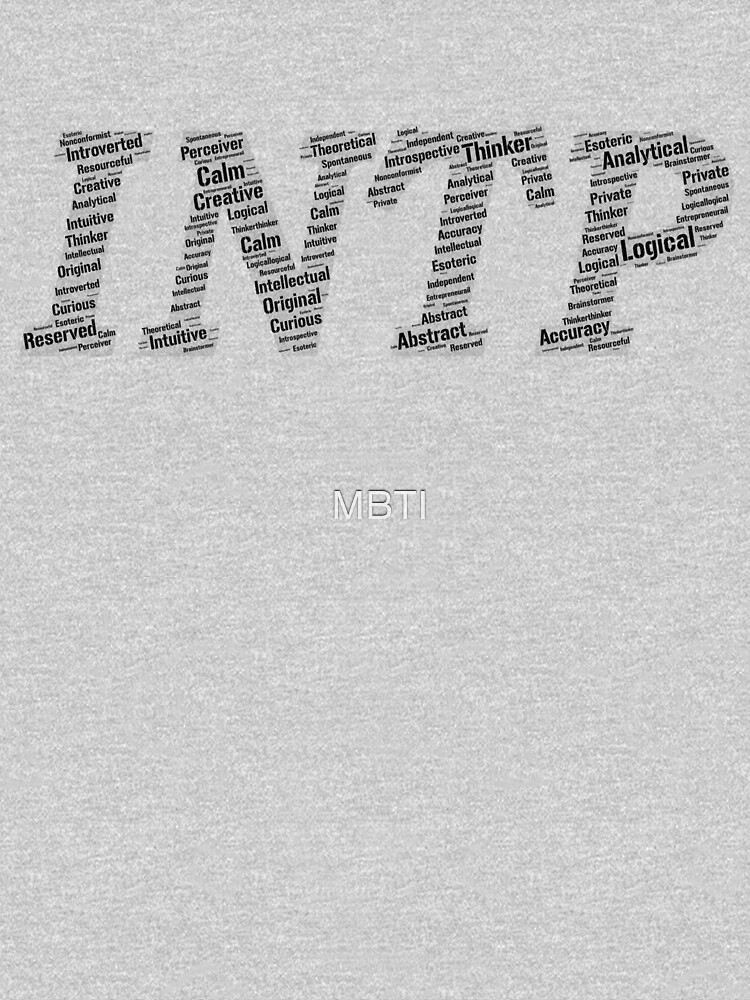 "INTP Descriptive Word Cloud" T-shirt for Sale by MBTI | Redbubble ...
