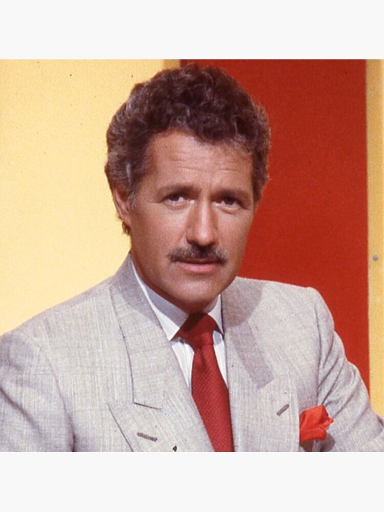 "Alex Trebek with mustache 1988 color photo " Sticker by ...