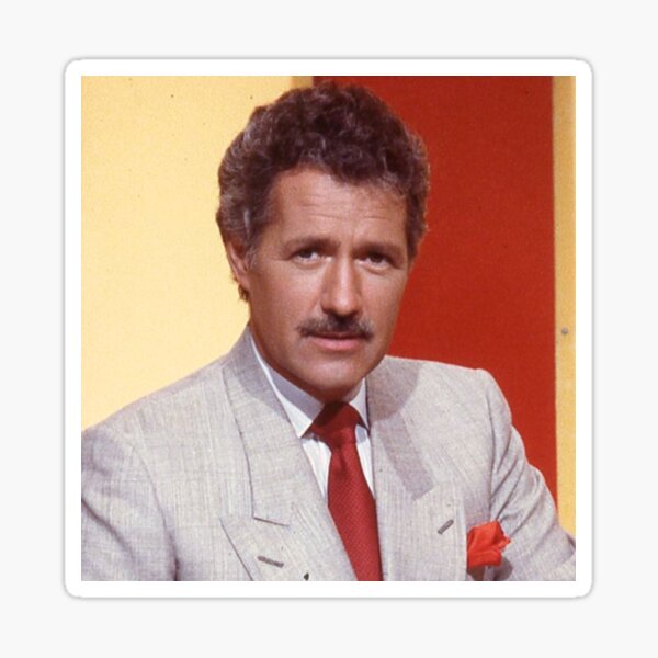"Alex Trebek with mustache 1988 color photo " Sticker by ...