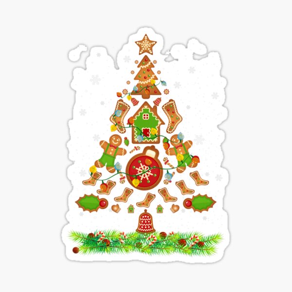 "Jolly Gingerbread Christmas Tree Gingerbread Decor" Sticker for Sale ...