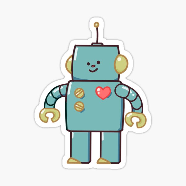 "Robot Beepbot" Sticker for Sale by jebbiart | Redbubble