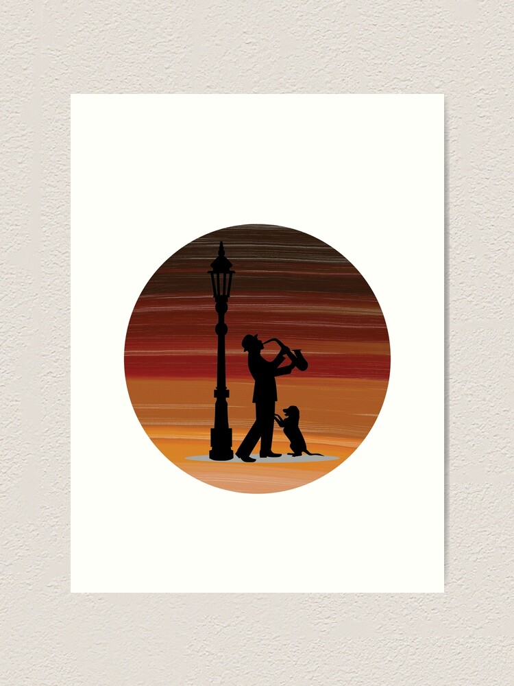 "Street singer and dog logo" Art Print for Sale by MANIMESH01 | Redbubble