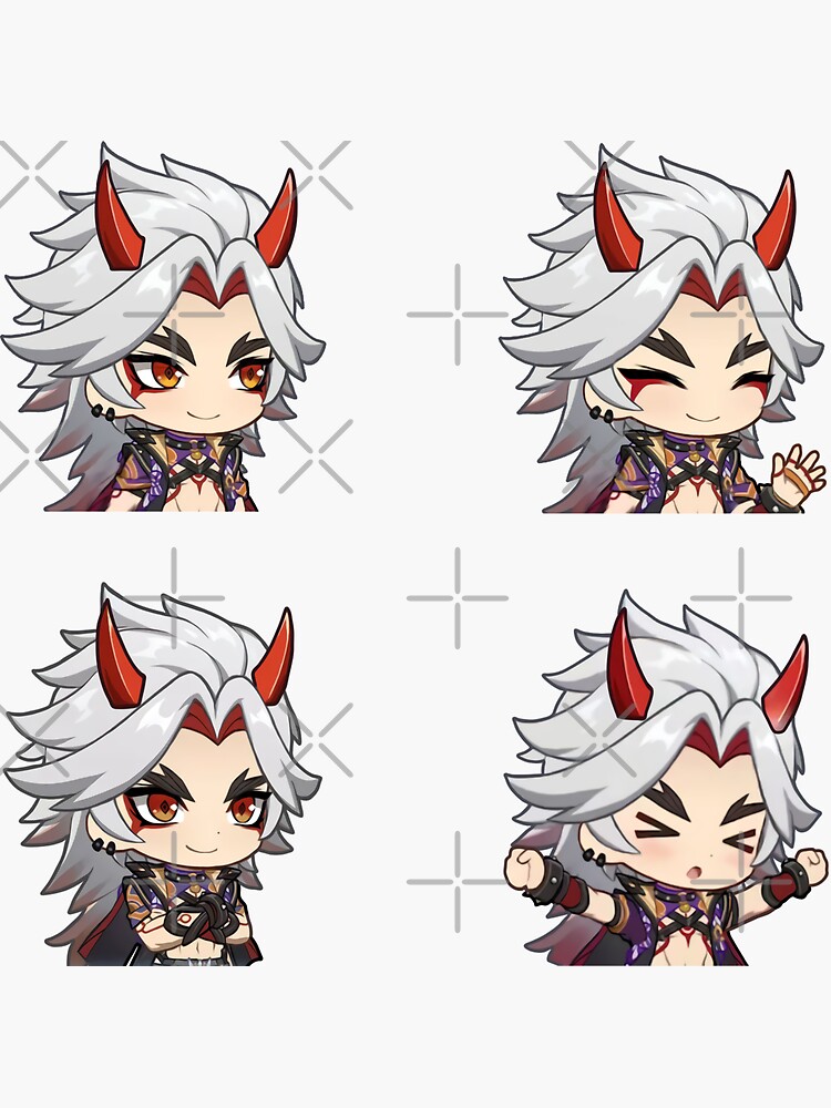 "Itto : Arataki Itto Genshin Impact Chibi Stickers Set" Sticker for ...