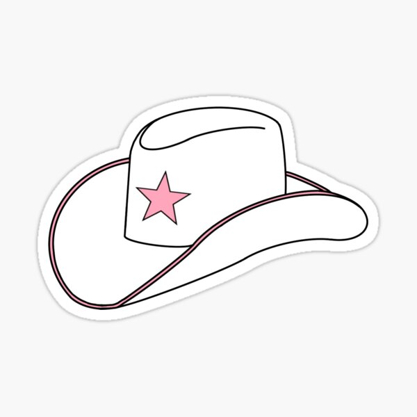 "White Cowboy Hat" Sticker for Sale by trinityyyyart | Redbubble