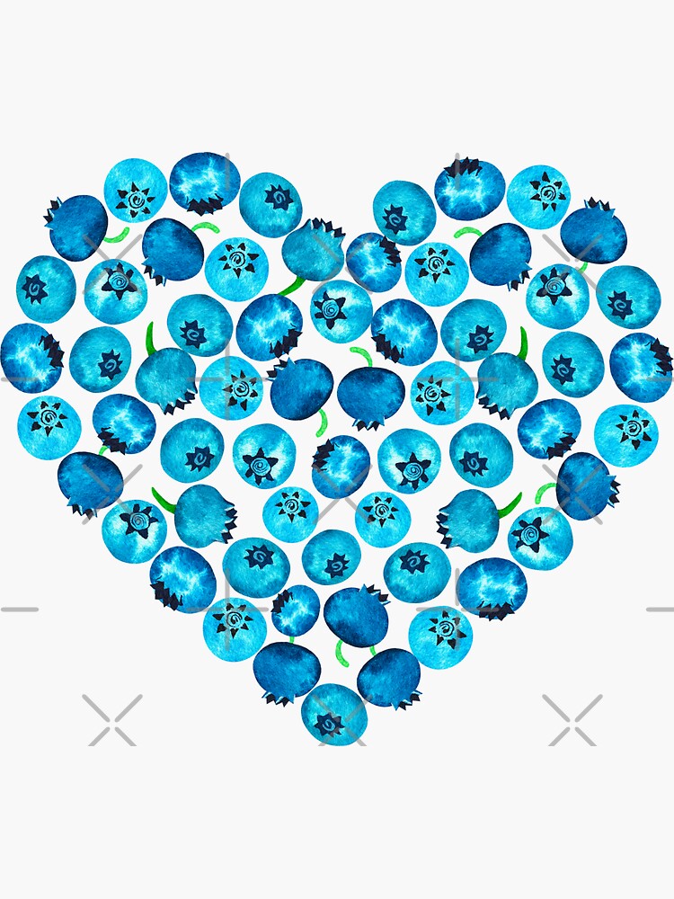 "Blueberry heart. Watercolor drawing." Sticker for Sale by Trilisti ...