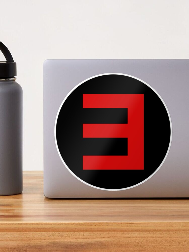 Aufkleber Mit Elternhinweis Von Eminem Eminem Backwards E Cut Out Logo