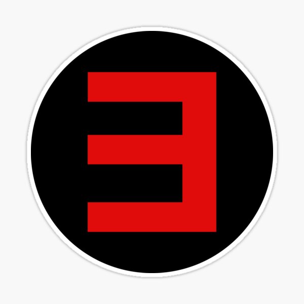 Aufkleber Mit Elternhinweis Von Eminem Eminem Backwards E Cut Out Logo