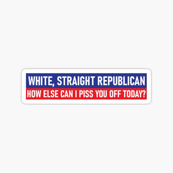 "White, Straight Republican Bumper" Sticker for Sale by stickvenom ...