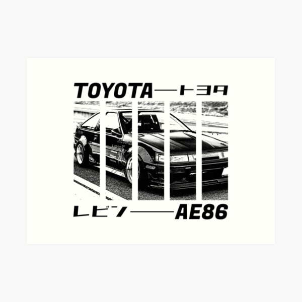 "TOYOTA COROLLA AE86 LEVIN Black 'N White 3" Art Print for Sale by ...